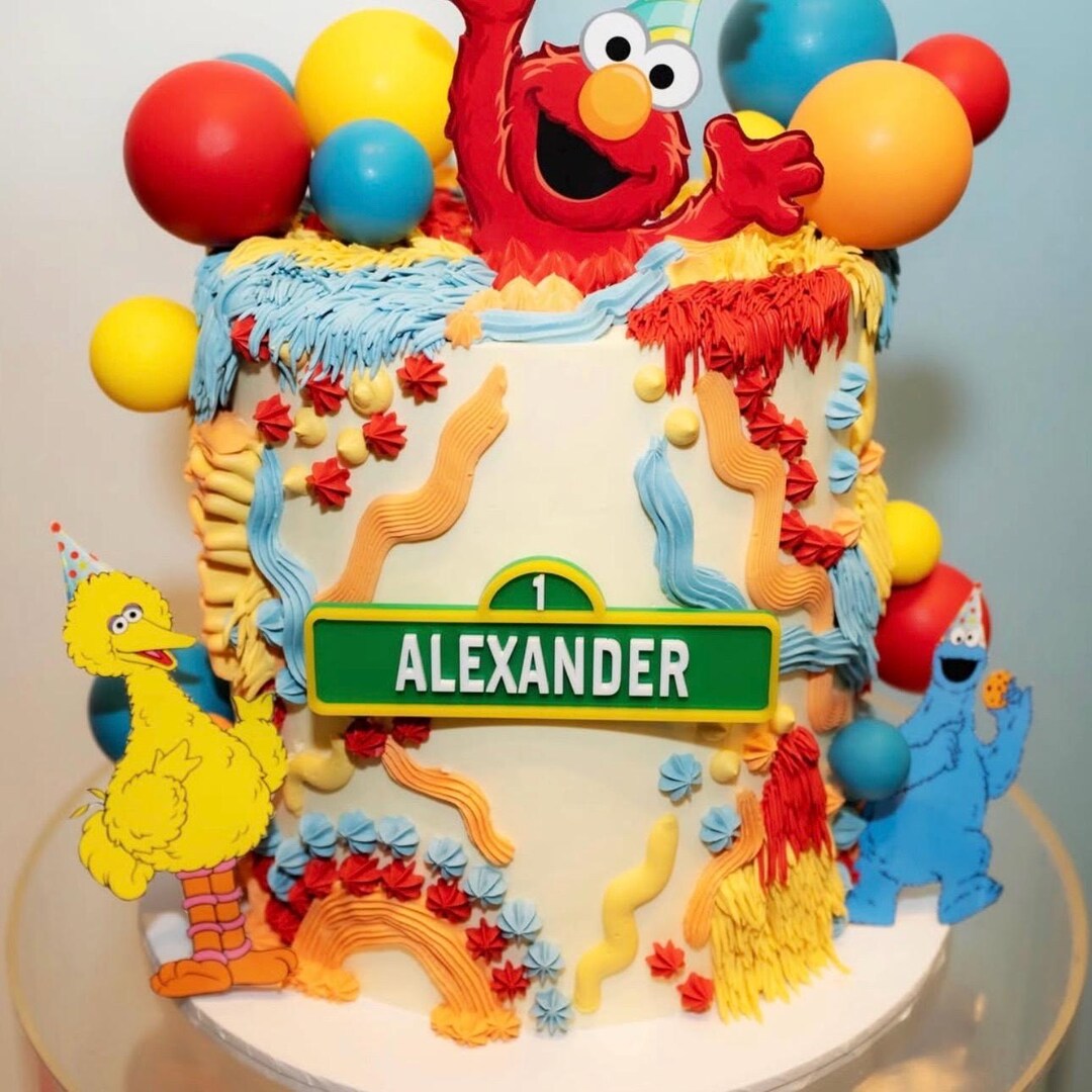 Personalised Sesame Street Acrylic Cake Topper Sesame Street Cake ...
