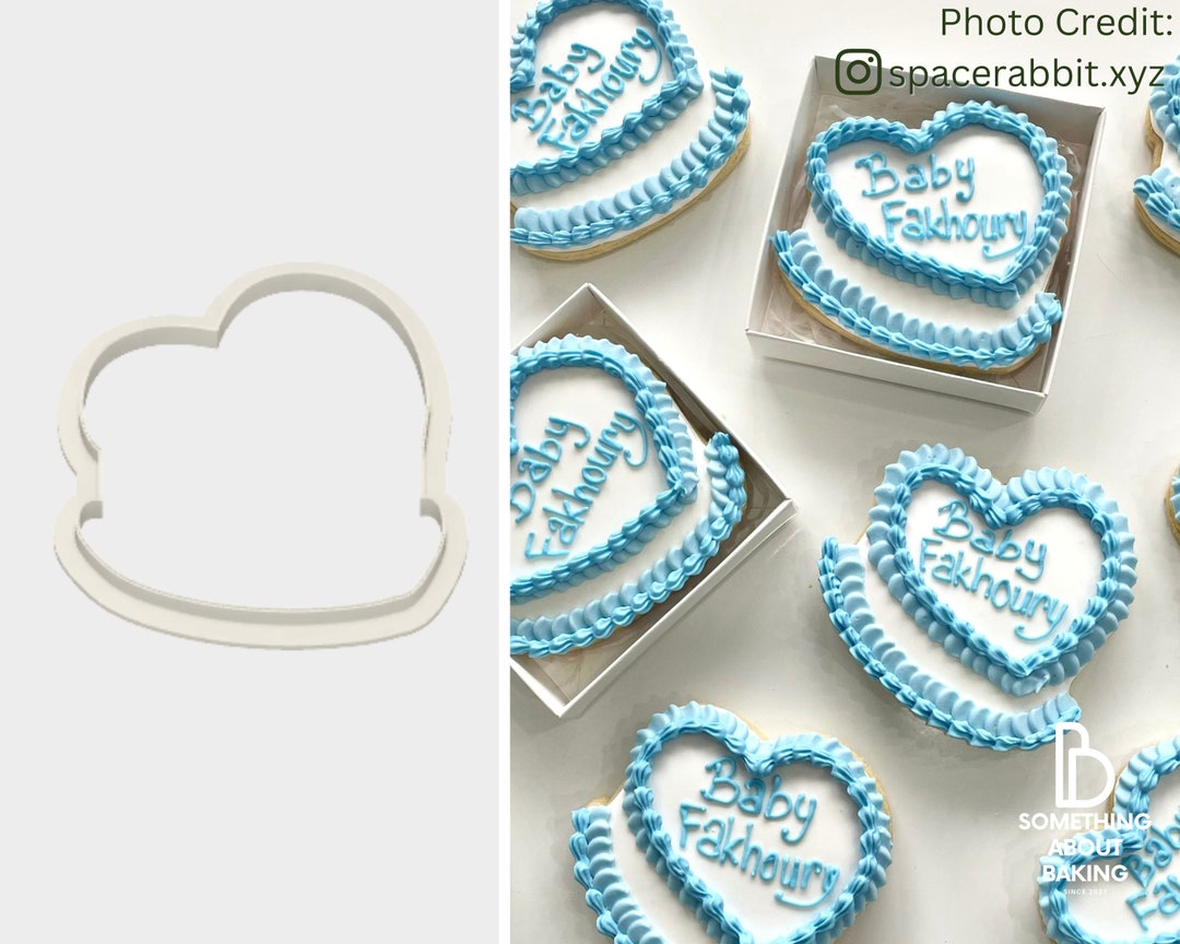 Heart Shape Cake Cookie Cutter, Heart Shape Cookie Stamp, Heart Cookie ...