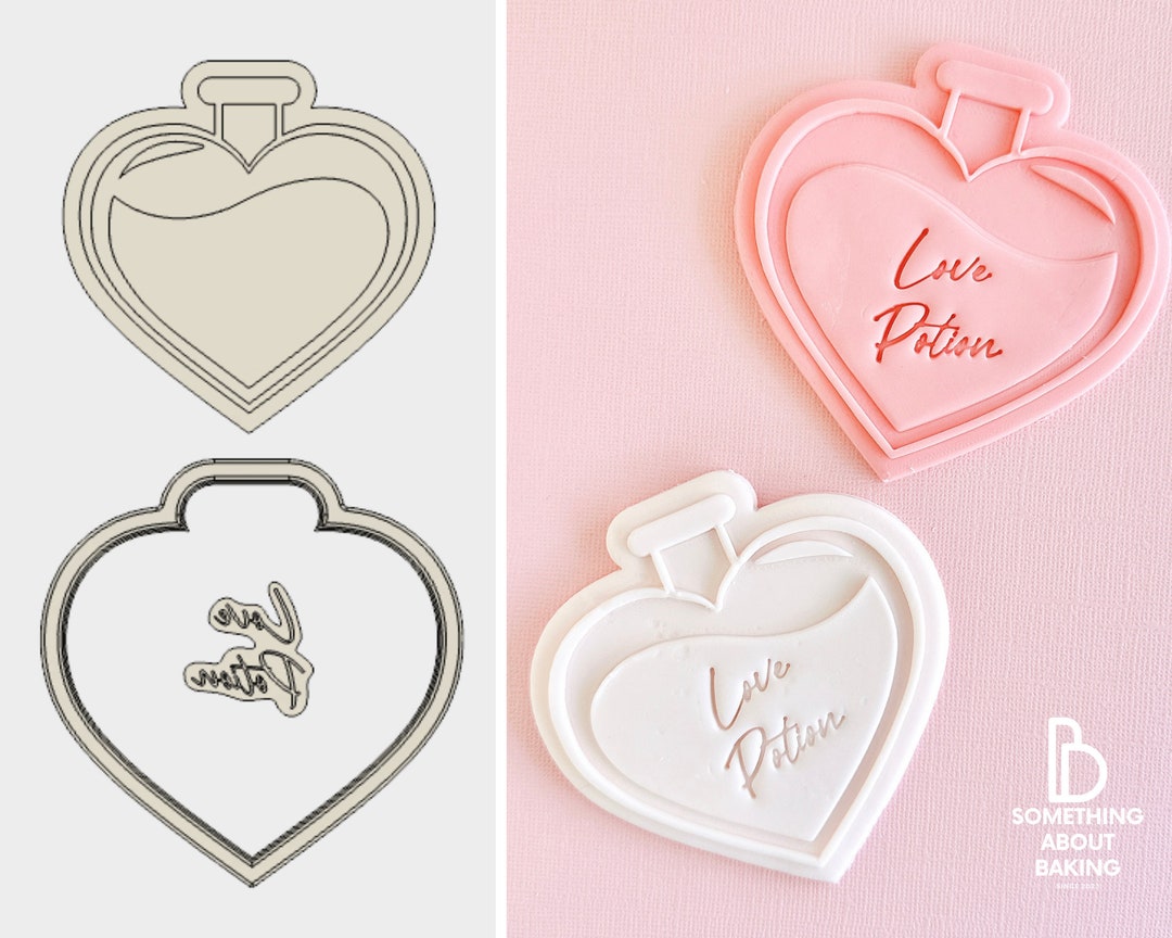 Valentines Love Potion Cookie Cutter, Love Cookie Stamp, Love Cookie ...