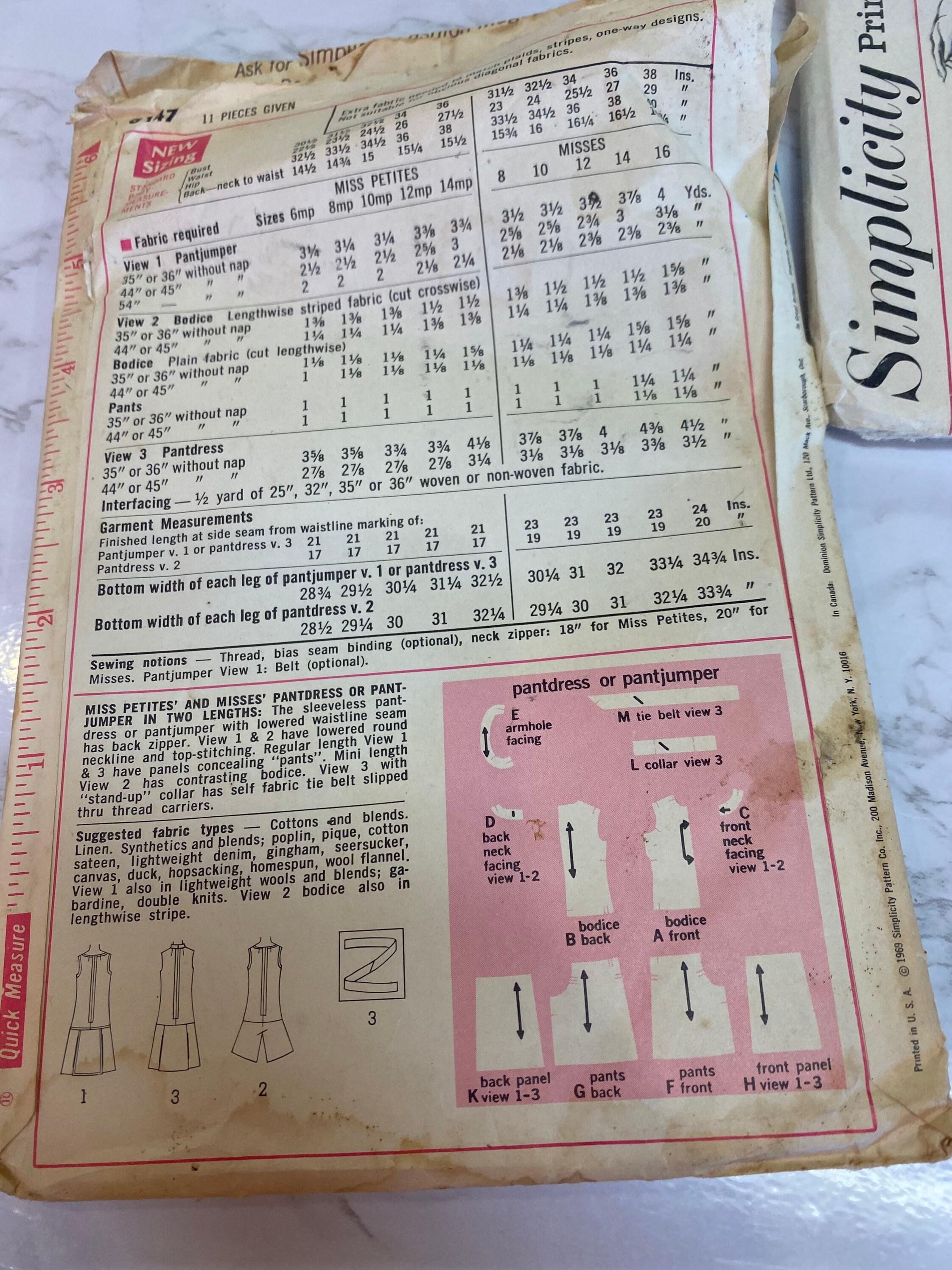 Vintage Simplicity Sewing Pattern 8147 - Etsy