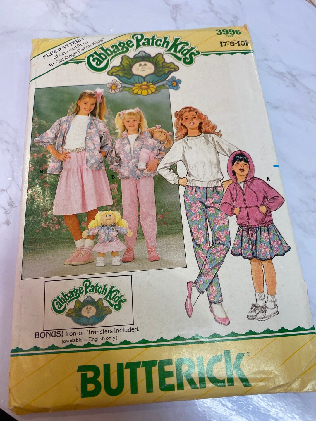 SALE Vintage Cabbage Patch Kids Sewing Pattern Butterick 3996 - Etsy
