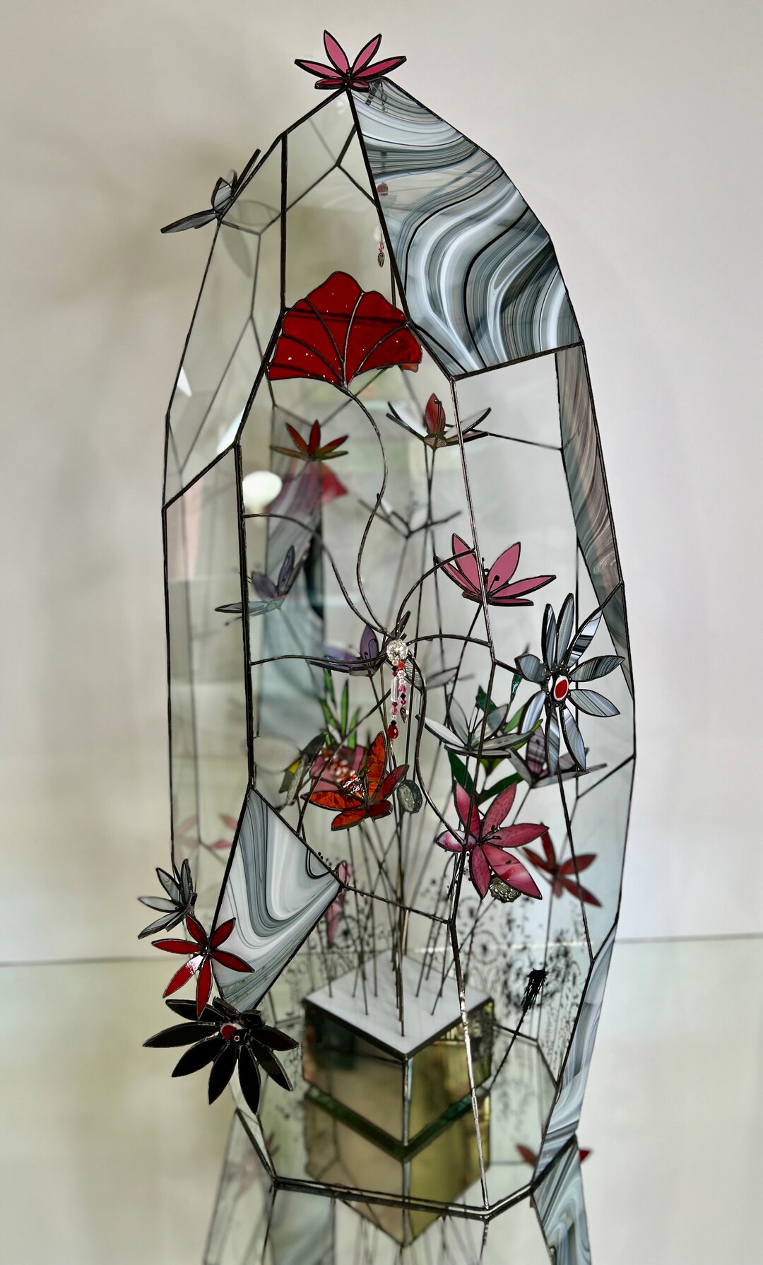 Dragons Tooth Glass Terrarium With Glass Flower Insert - Etsy Australia