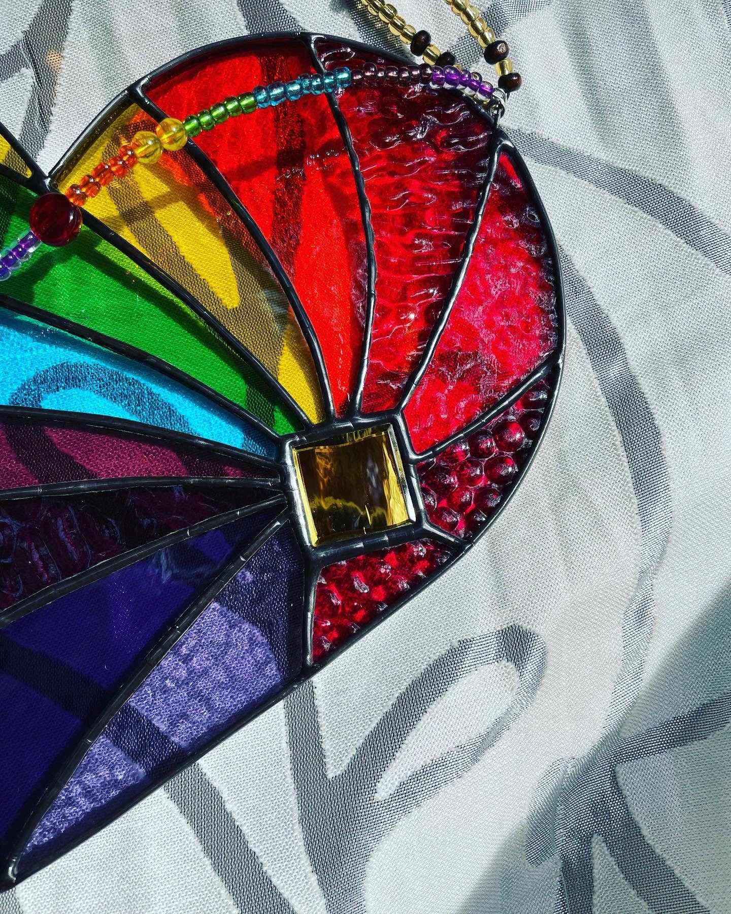 Rainbow Heart Leadlight Suncatcher - Etsy