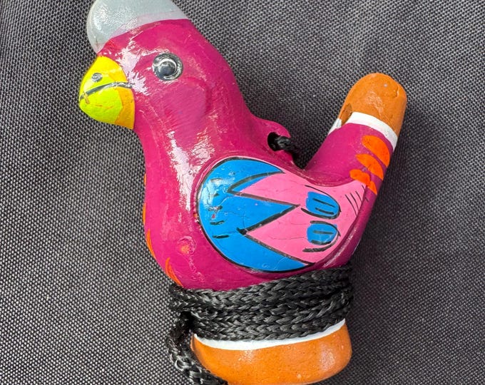 Vintage Peruvian Terracotta Clay Whistle, Ocarina Flute, Figural Band ...