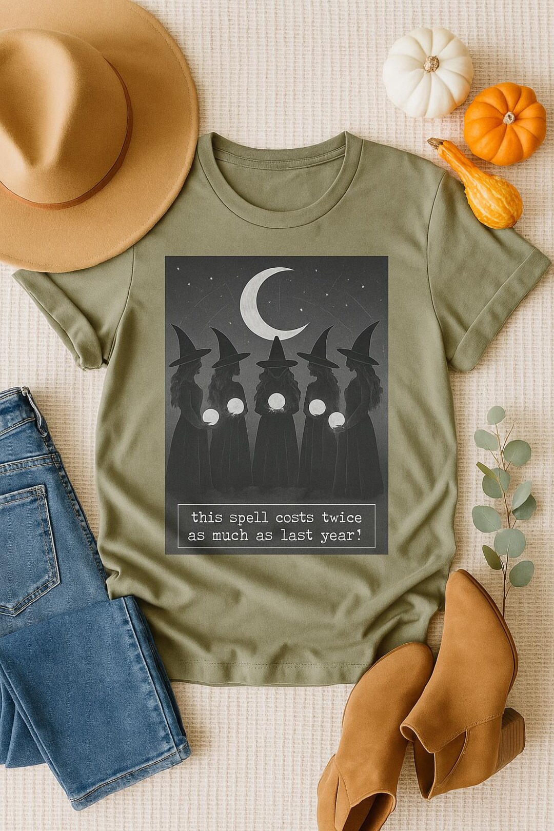 Funny Witch Halloween T-shirt | Vintage Moon Ritual Witches With ...