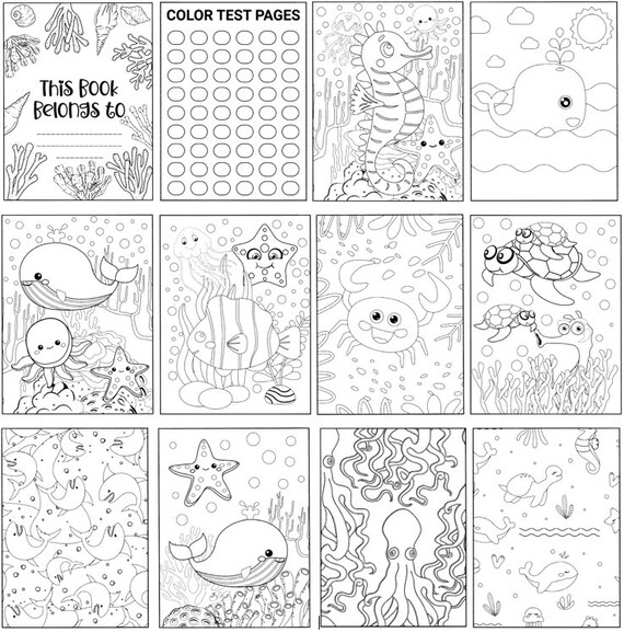 Ocean Fun Coloring Book - Etsy