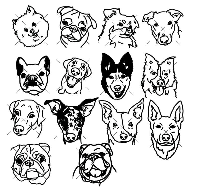 Dog Face SVG Bundle - Etsy