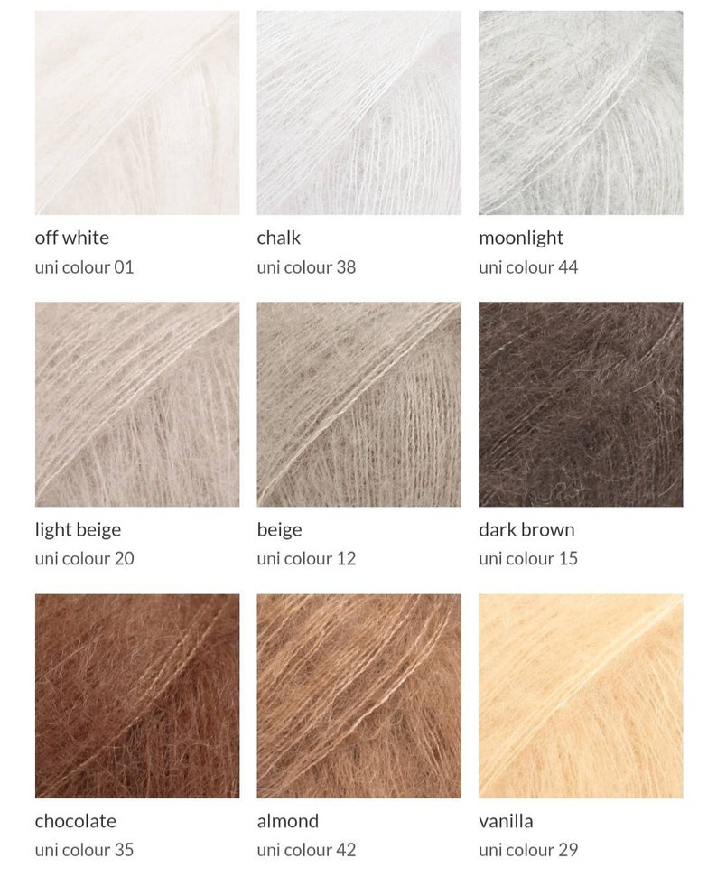 Baby Mohair Silk Yarn 38 Colour Garnstudio Drops Design - Etsy