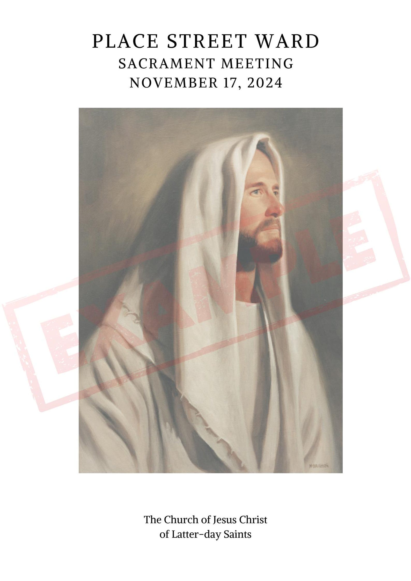 Simple Sacrament Meeting Program Template - Etsy