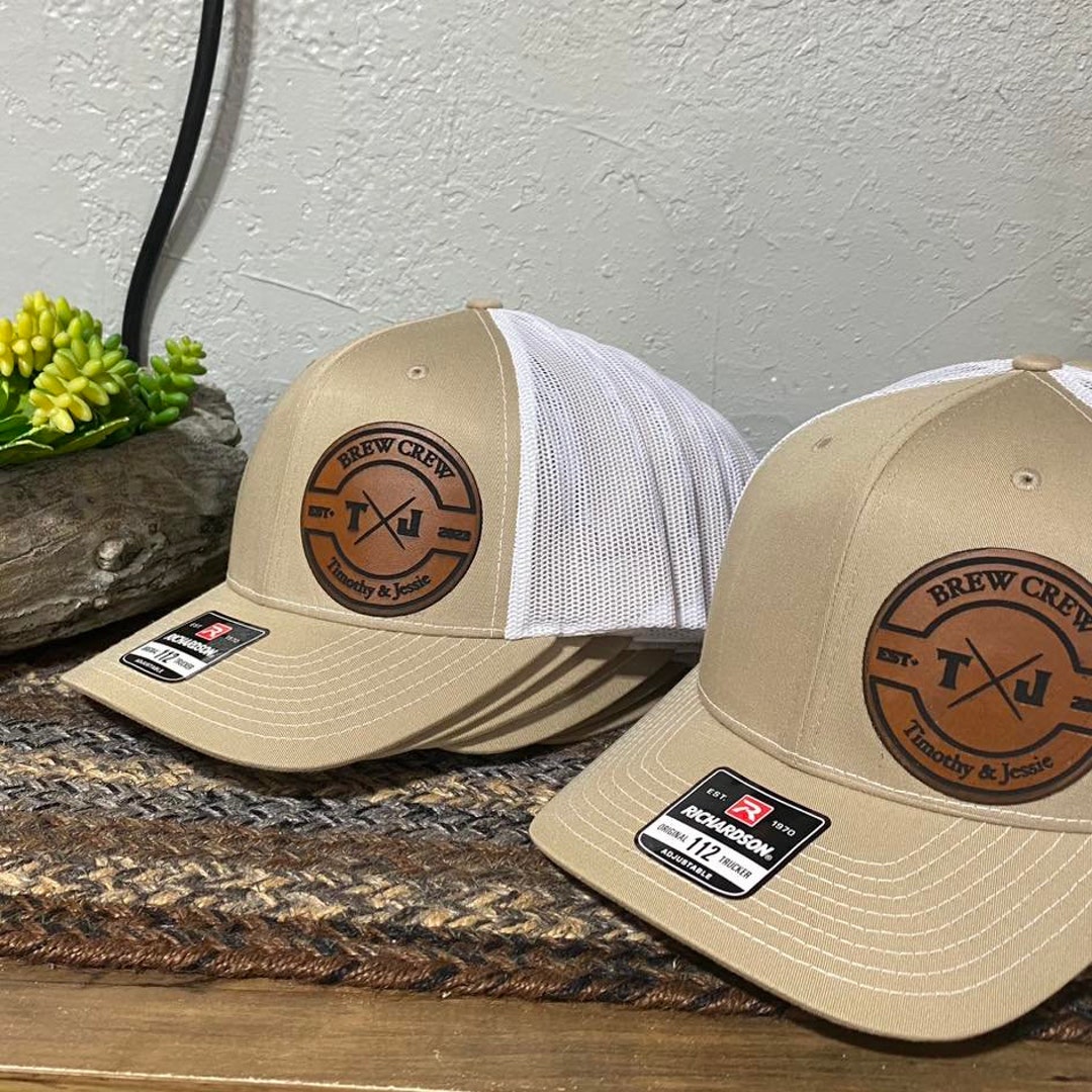 Customized Circle Leather Patch Hat / Richardson Patch Hat - Etsy