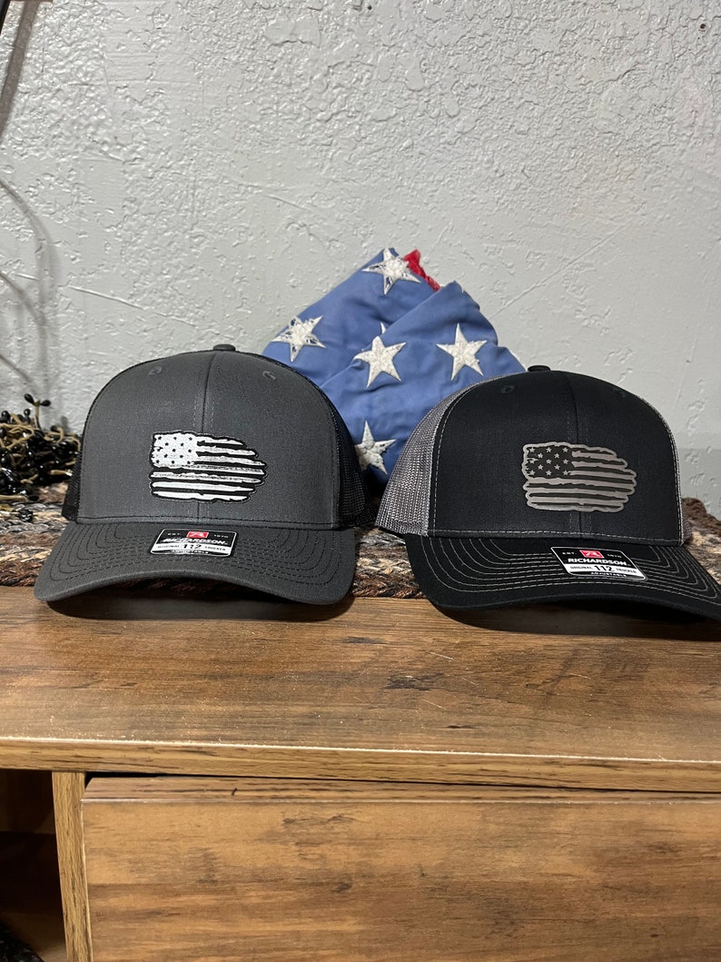 Distressed Flag Richardson 112 Hat, Leatherette Patch, American Flag ...