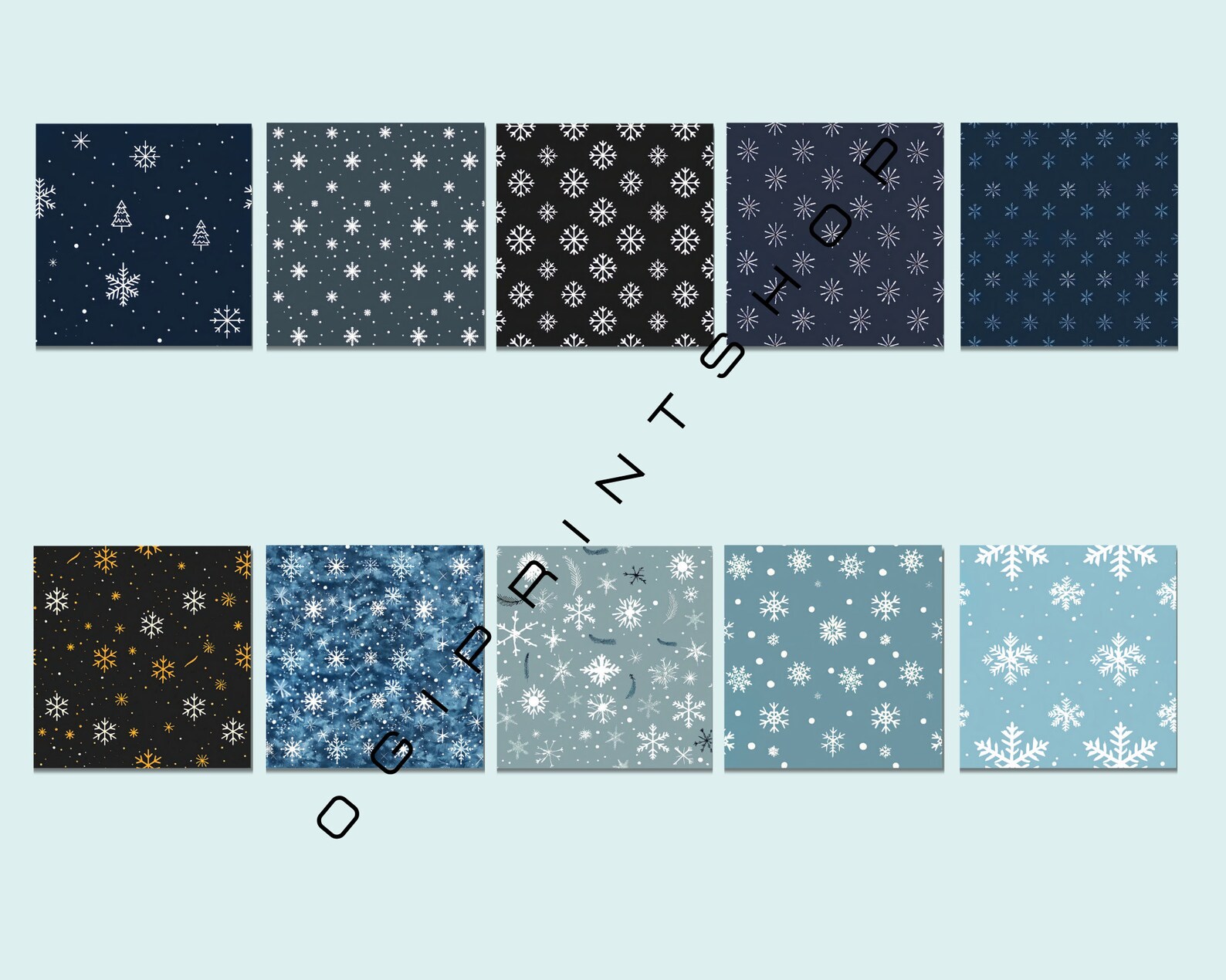 20 Winter Snowflake Seamless Textures for Commercial Use, High-quality ...