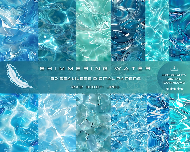 30 Shimmering Water Seamless Textures for Commercial Use, High-quality ...