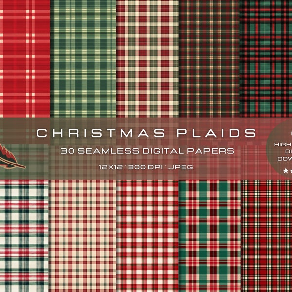 Christmas Digital Paper - Etsy