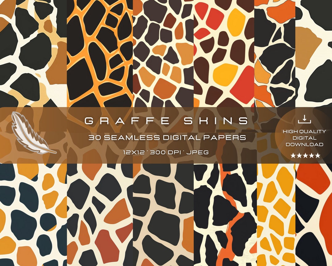 30 Giraffe Skin Seamless Textures for Commercial Use, High-quality ...