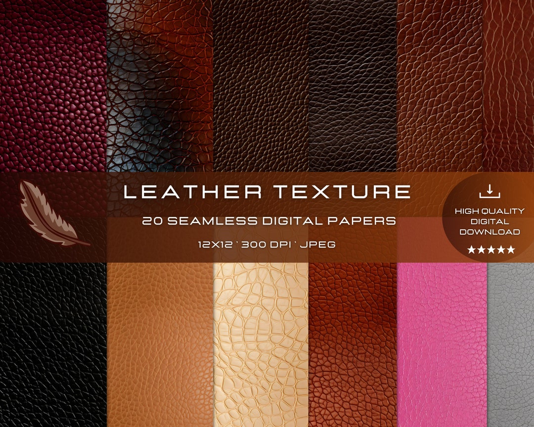 20 Leather Textures Seamless Patterns for Commercial Use, High-quality ...