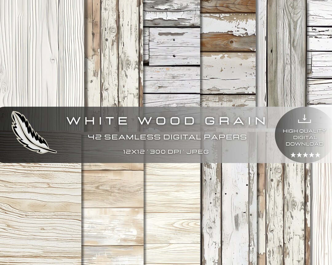 42 White Wood Grain Seamless Patterns for Commercial Use, High-quality ...