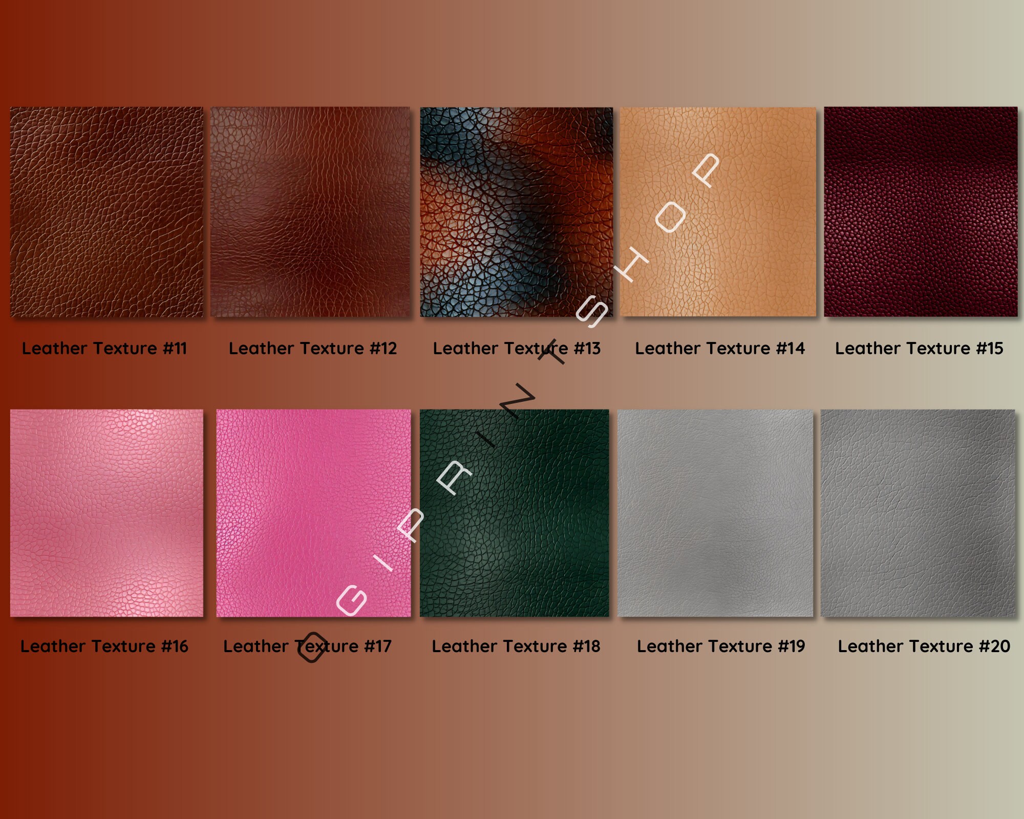 20 Leather Textures Seamless Patterns for Commercial Use, High-quality ...