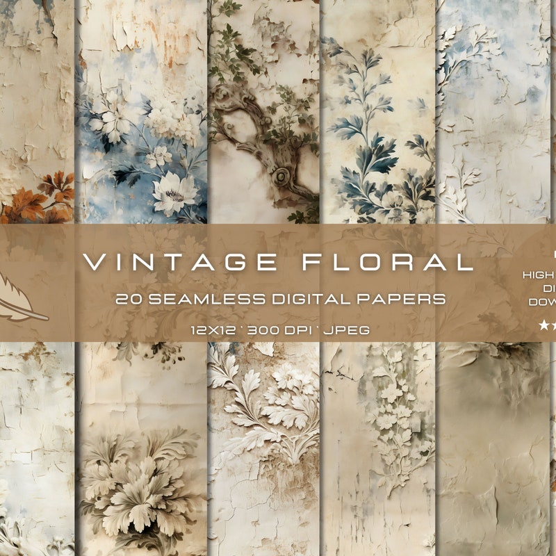 Vintage Floral Paper - Etsy