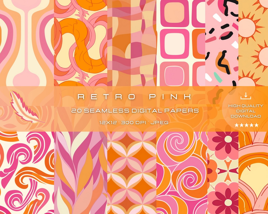 20 Retro Pink Seamless Textures for Commercial Use, High-quality ...