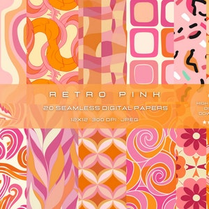 20 Retro Pink Seamless Textures for Commercial Use, High-quality ...