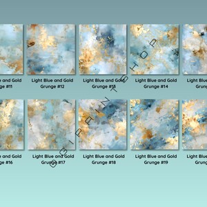 24 Light Blue and Gold Grunge Seamless Patterns for Commercial Use ...