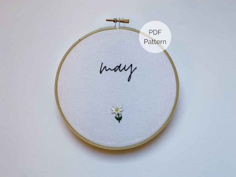 Tiny Flower Embroidery Pattern, May Embroidery Pattern PDF, Spring ...