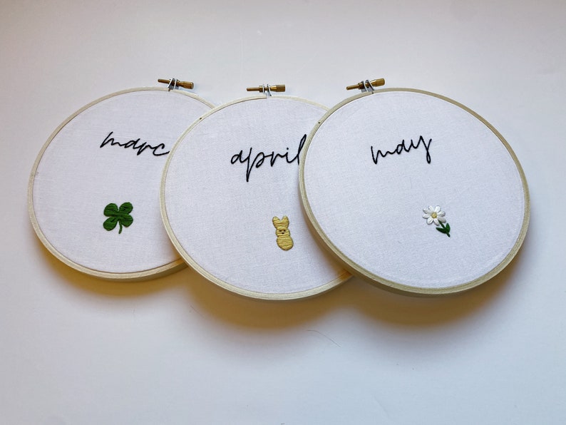 Tiny Embroidery Calendar Set, Monthly Calendar Pattern Set PDF ...
