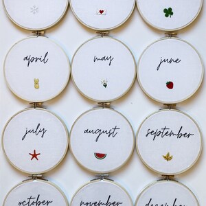 Tiny Embroidery Calendar Set, Monthly Calendar Pattern Set PDF ...