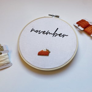 Tiny Embroidery Calendar Set, Fall Embroidery Pattern Set, Autumn ...