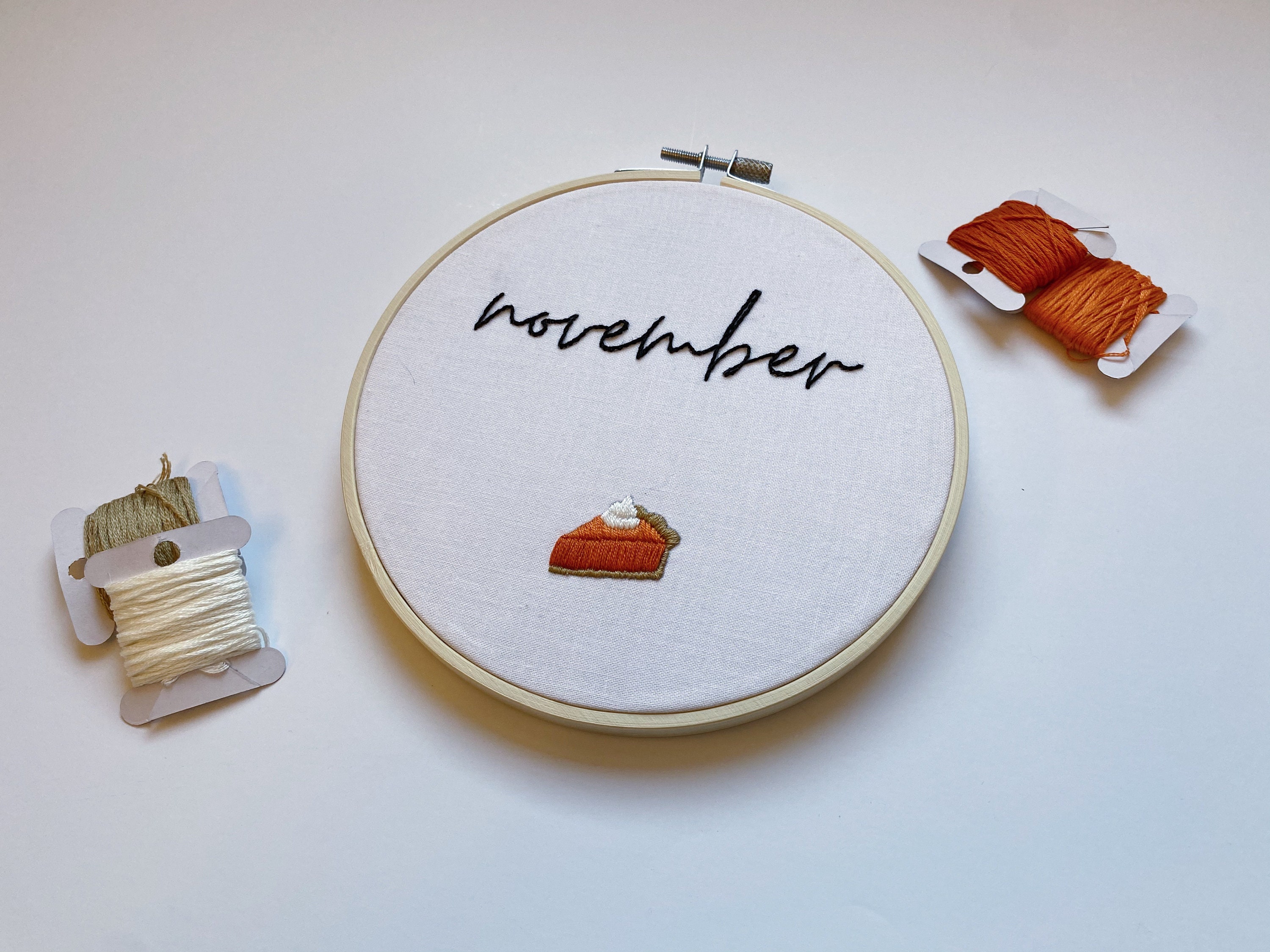 Tiny Embroidery Calendar Set, Fall Embroidery Pattern Set, Autumn ...