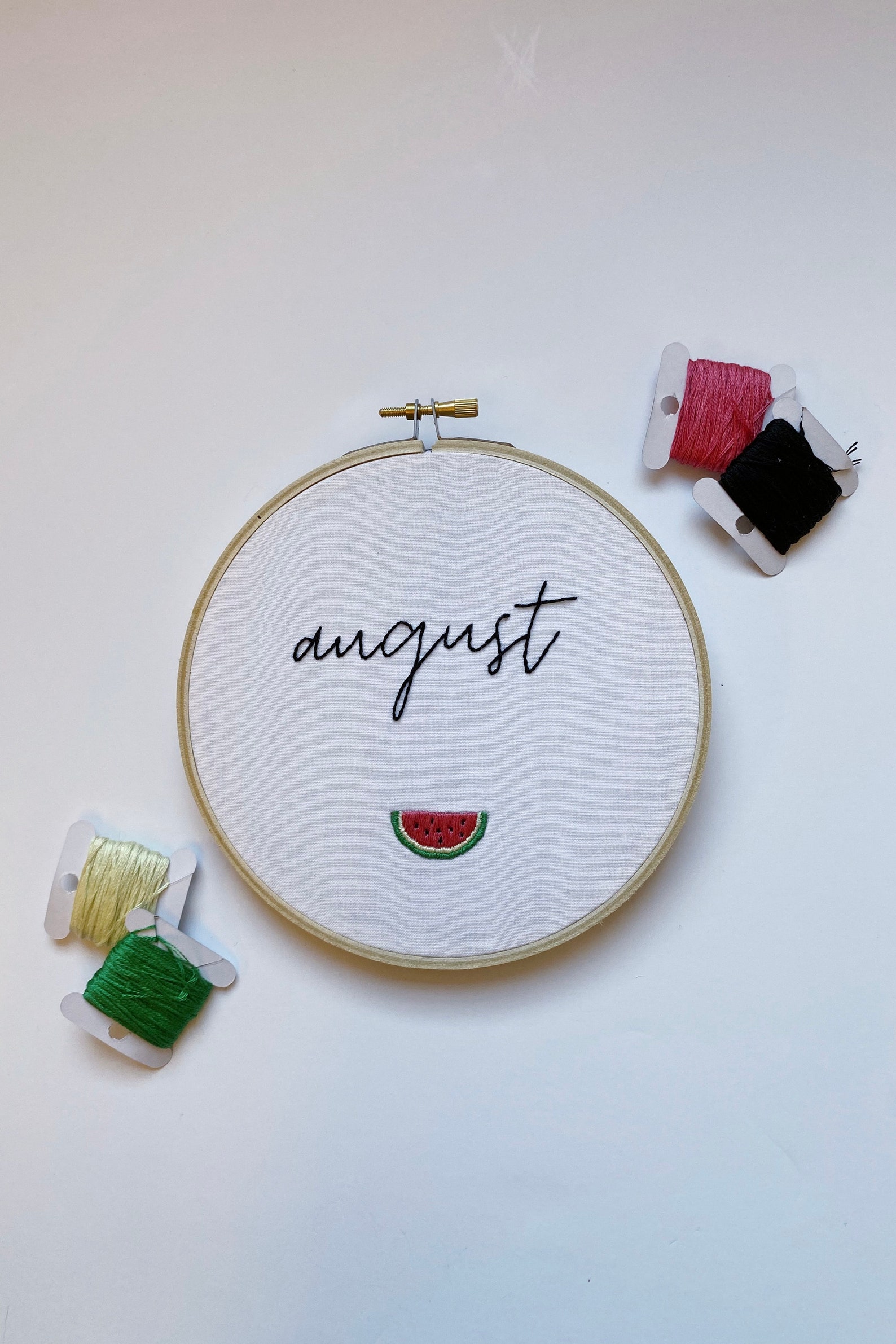 Tiny Watermelon Embroidery Pattern, August Embroidery Pattern PDF ...