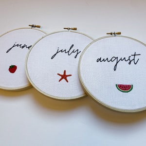 Tiny Embroidery Calendar Set, Monthly Calendar Pattern Set PDF ...