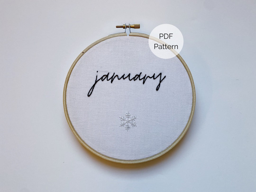 Tiny Snowflake Embroidery Pattern, January Embroidery Pattern PDF ...