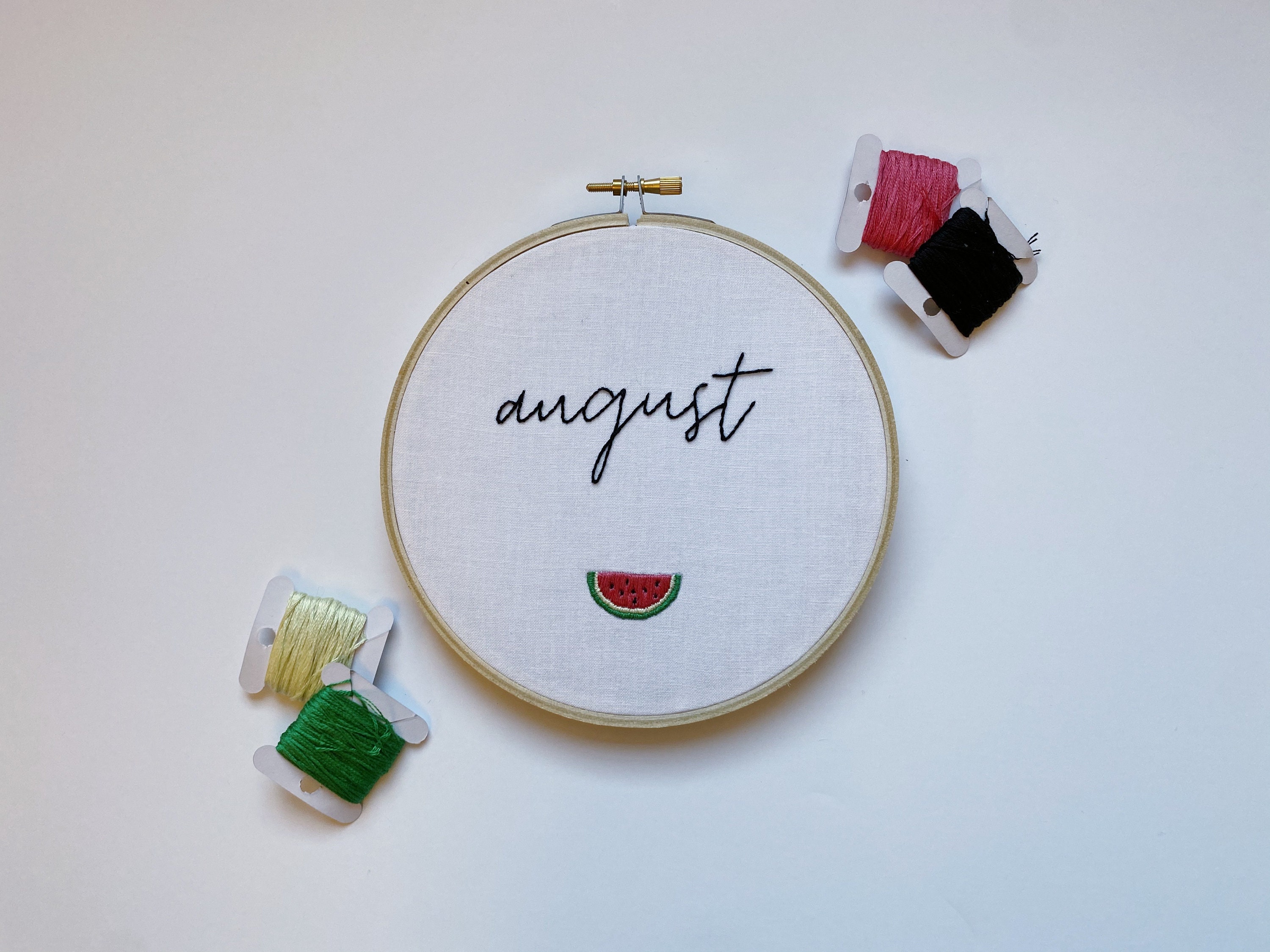 Tiny Watermelon Embroidery Pattern, August Embroidery Pattern PDF ...