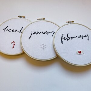 Tiny Embroidery Calendar Set, Monthly Calendar Pattern Set PDF ...