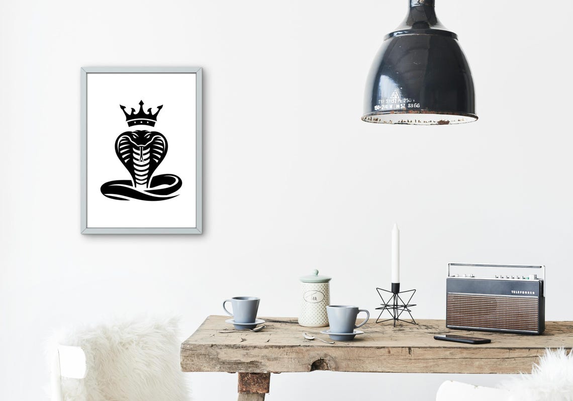 King Cobra Snake Illustration: Laser Cut File, CNC Metal Wall Art ...