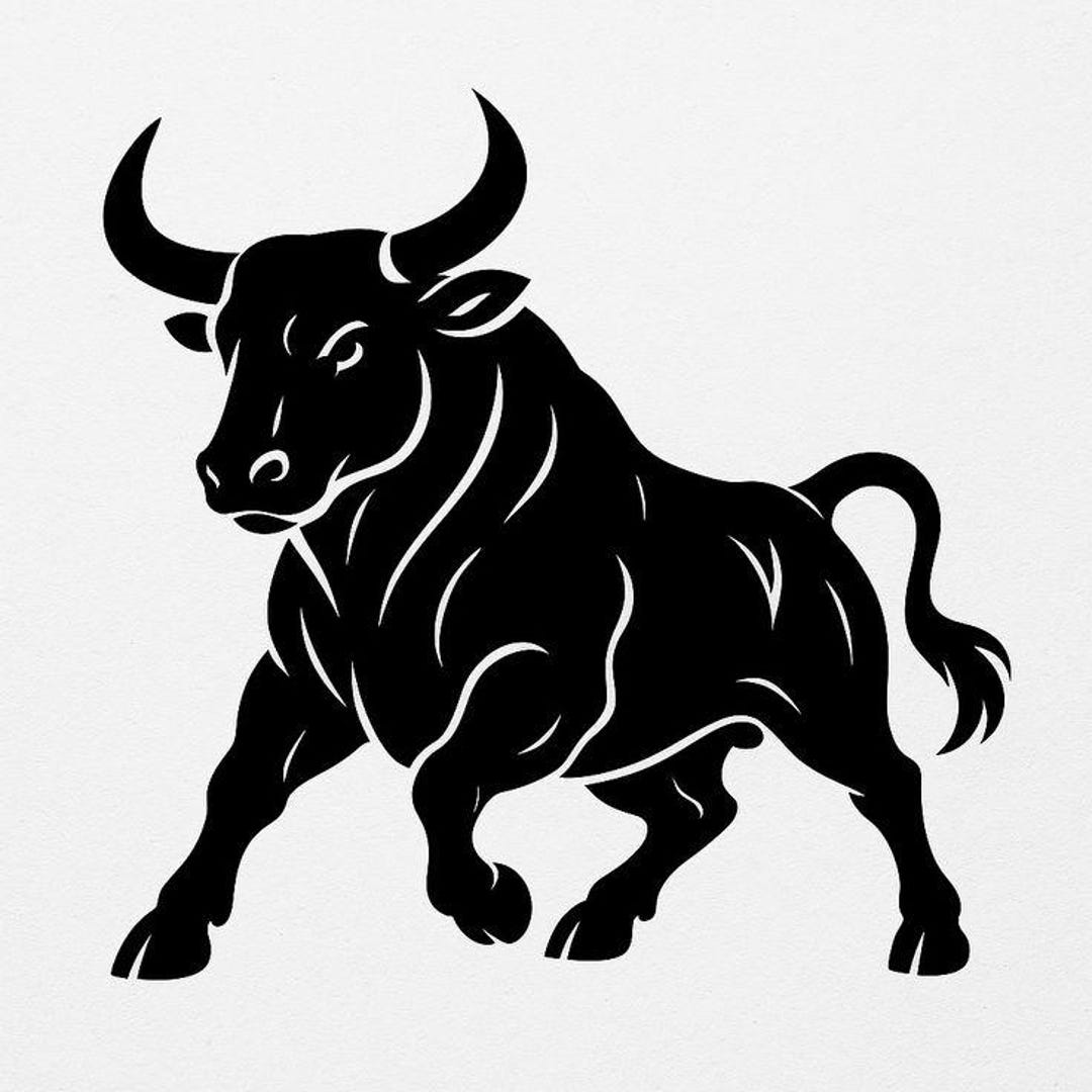 Angry Bull SVG Tattoo Clipart, for Gift Vector Image, Wall Decor, for ...