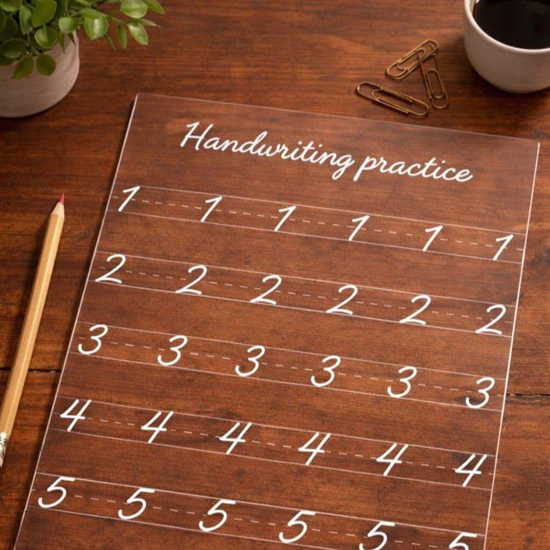 Acrylic Alphabet & Number Handwriting Dry-erase Practice Board SVG, DXF ...