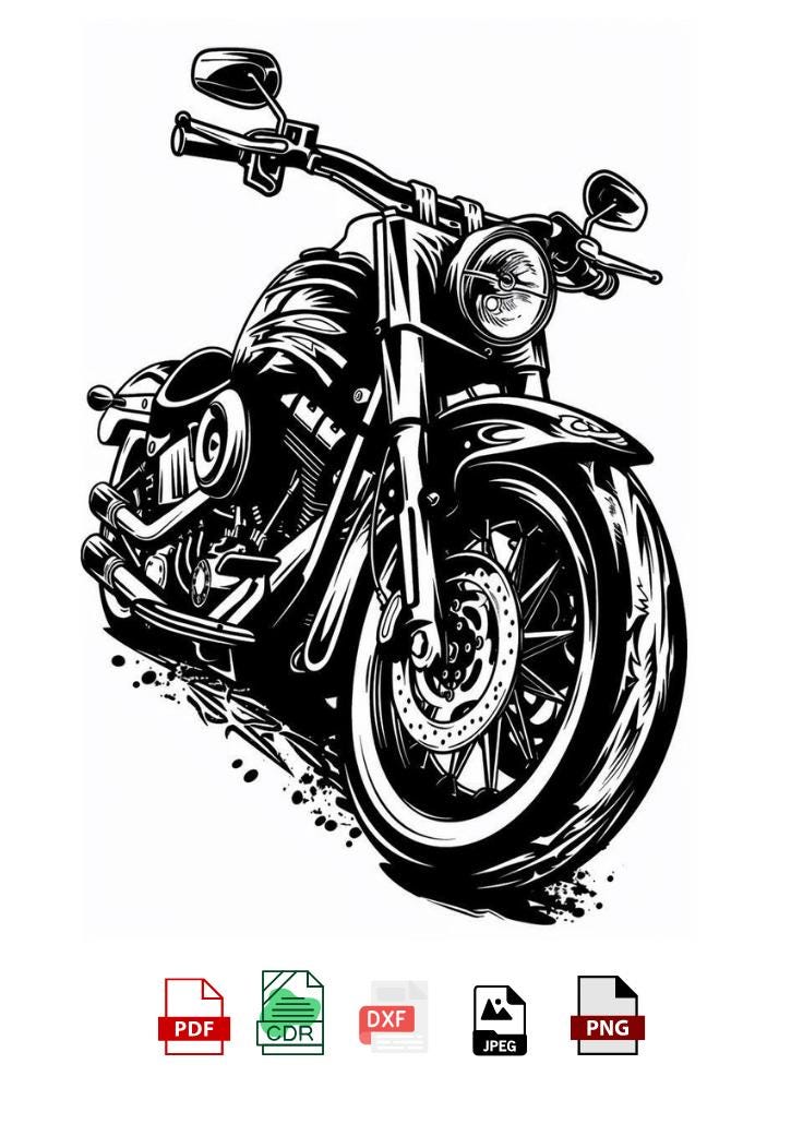 Motorcycle Vector Dxf,cdr,jpeg,png,pdf File for Laser, Plasma Cnc Metal ...