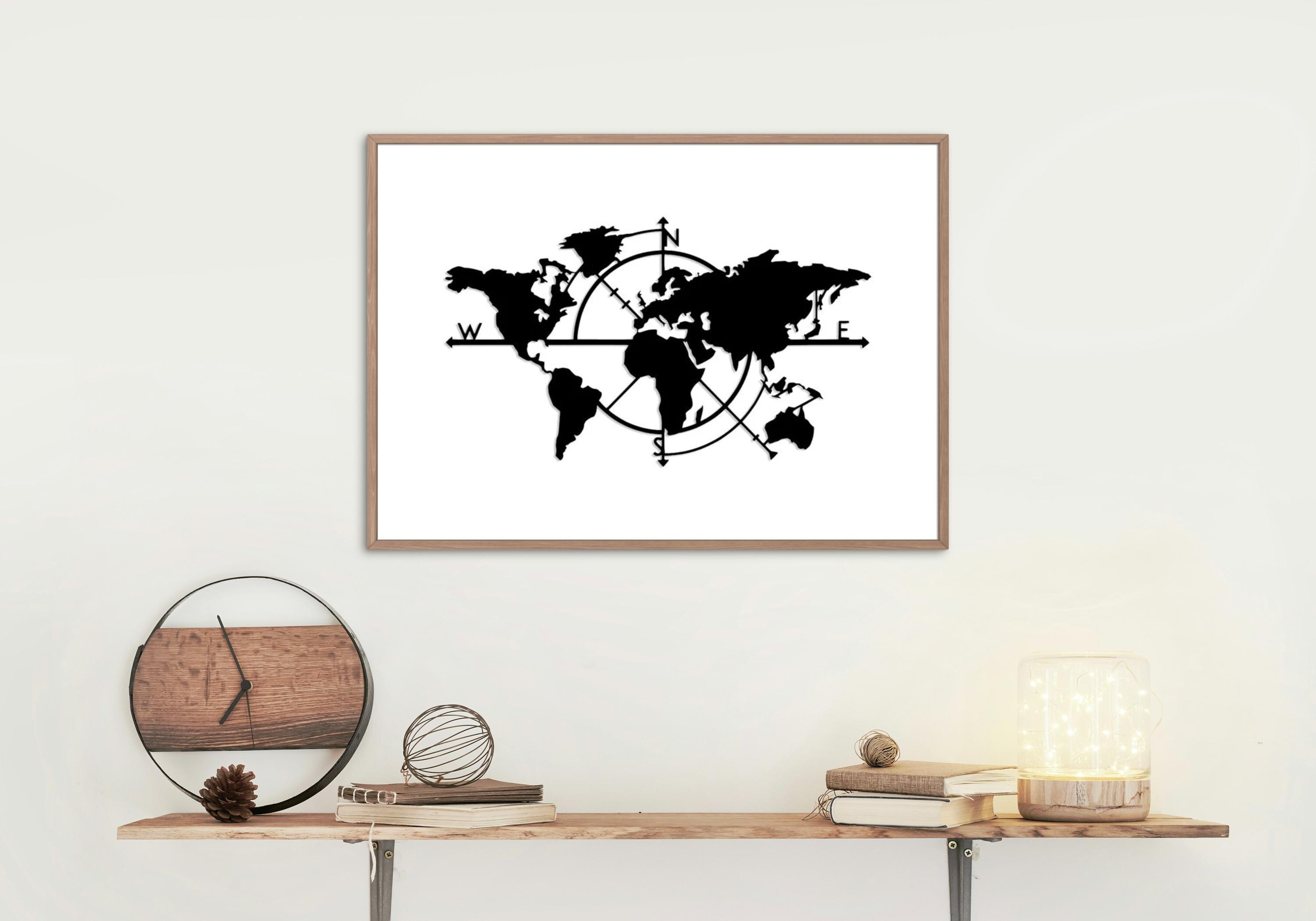World Map Compass Vector – Laser Cut File (digital Download) - Etsy Canada