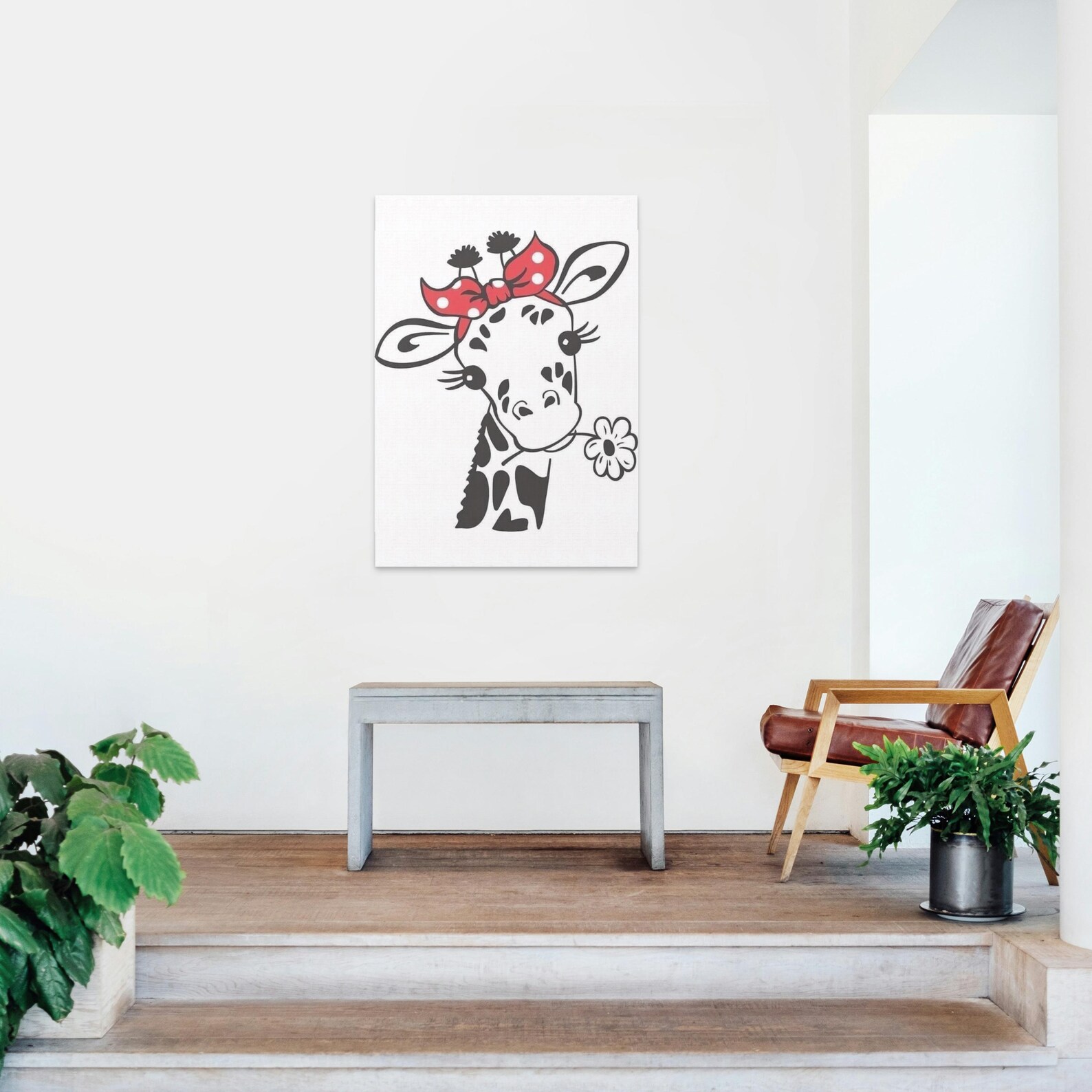 Giraffe With Flower SVG Clipart, Tattoo Design, Laser Cut Files ...
