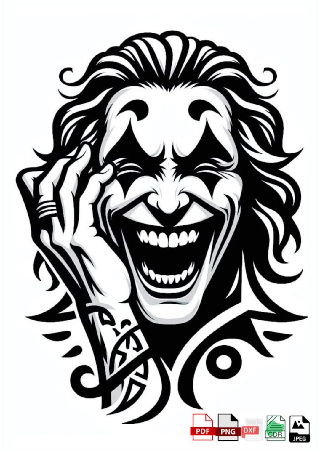 Joker Head Cut File: Laser, Plasma, Cricut, CNC (digital Download) - Etsy