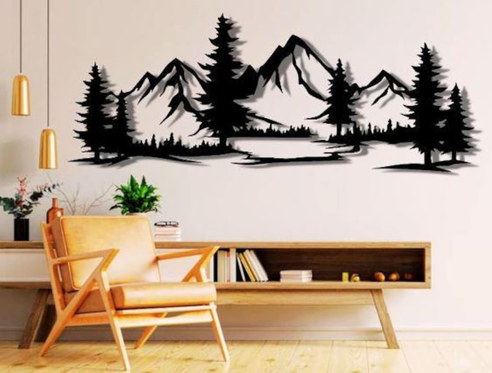 Mountain Dxf CDR Png JPEG PDF Files , Mountains , Forest , Laser , Cut ...
