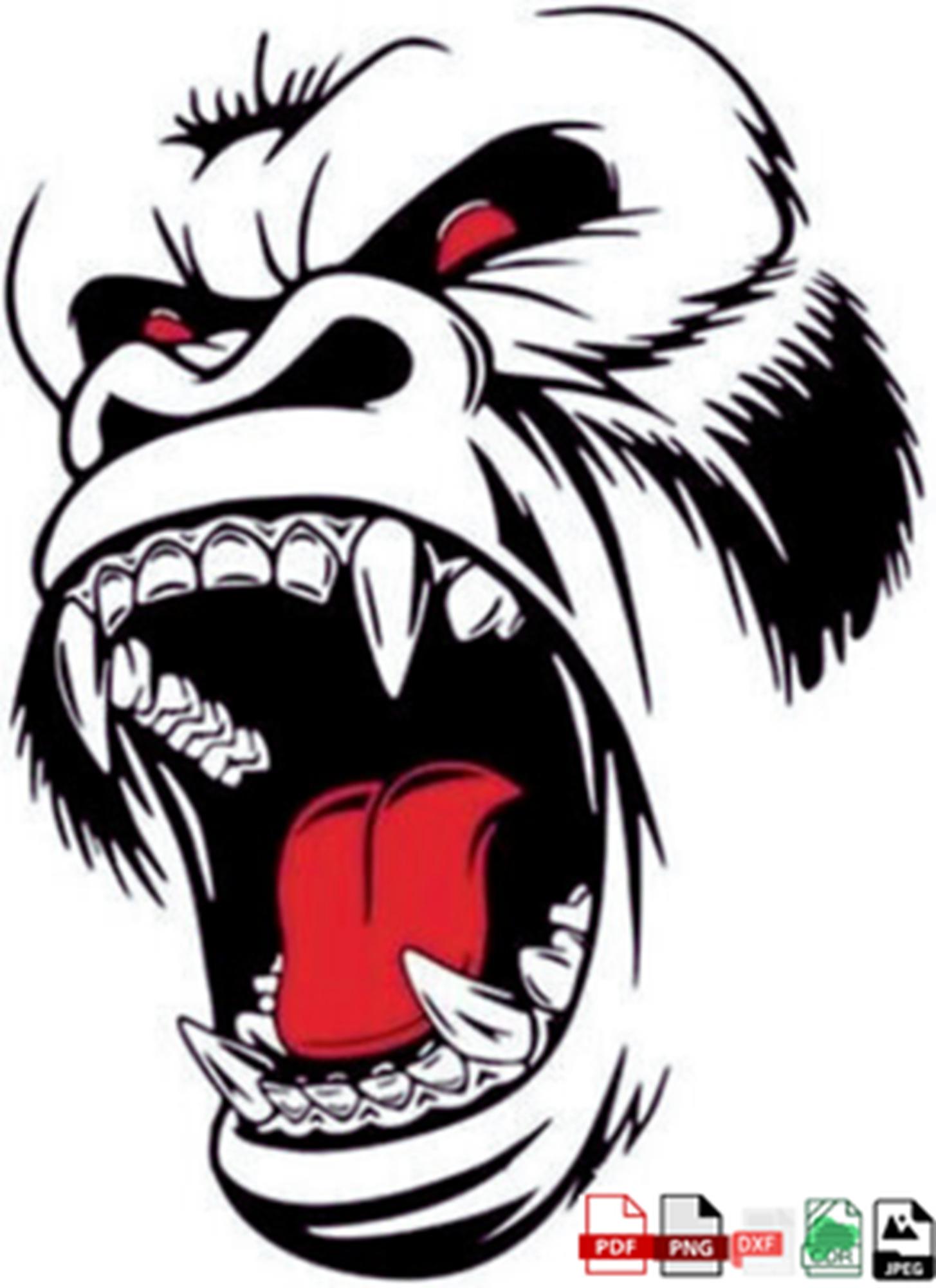 Angry Monkey Dxf,cdr,jpeg,png,pdf Animals Cut File for Laser, Plasma ...