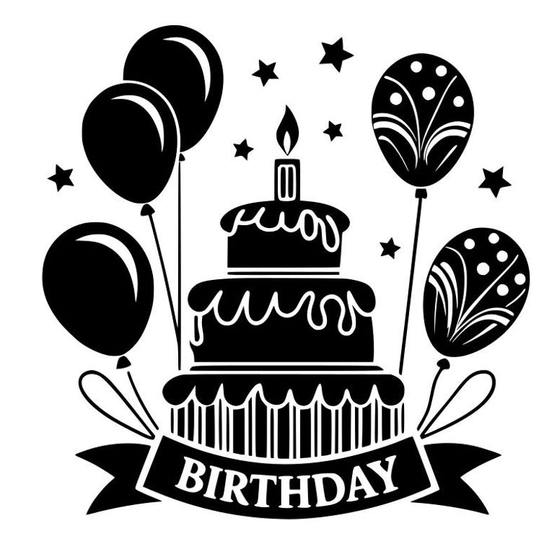 Birthday Cake SVG Clipart: Laser Cut Vector Image (digital Download) - Etsy