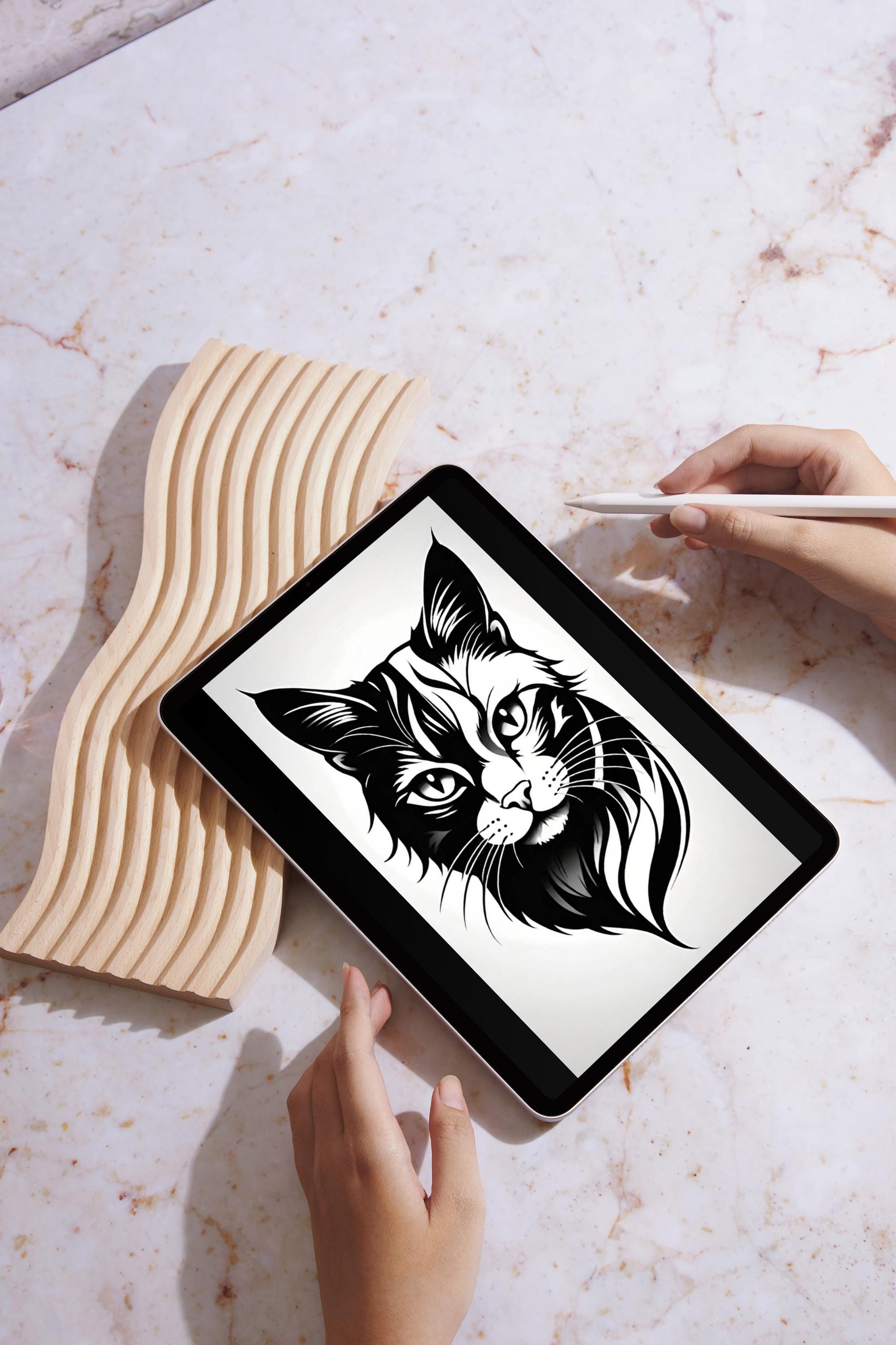 Cat Head Dxf,cdr,jpeg,png,pdf Animals Cut File for Laser, Plasma Cnc ...