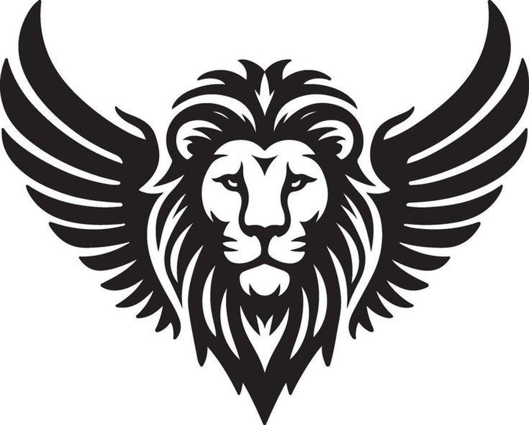 Winged Lion Head Cut File, CNC Plasma Laser, Metal Wall Decor (digital ...