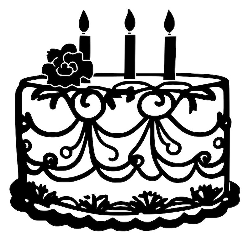 Birthday Cake SVG Clipart: Laser Cut Vector Image (digital Download) - Etsy