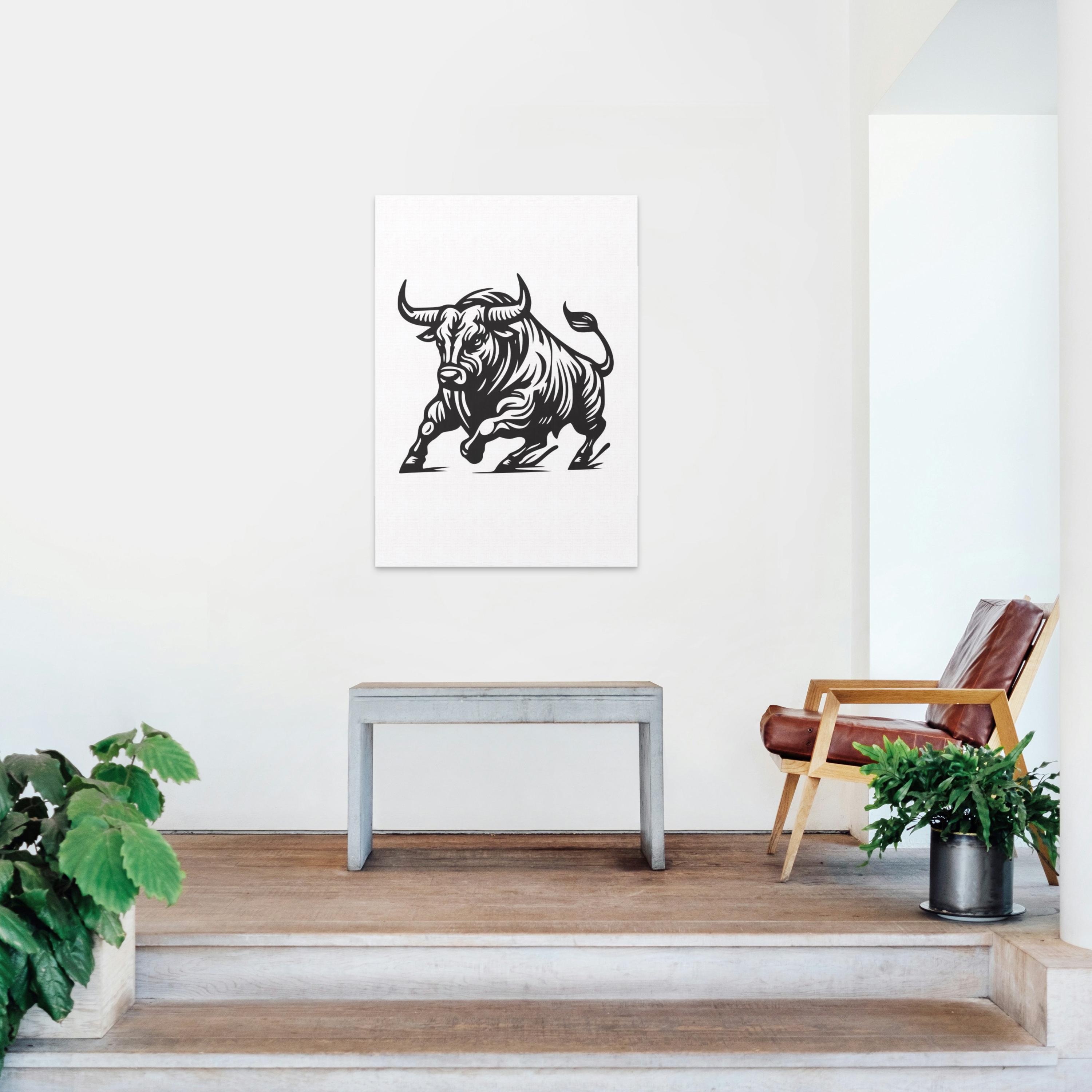 Bull Laser Cut File, Wall Art Instant Digital Download - Pdf, Png, Dxf ...